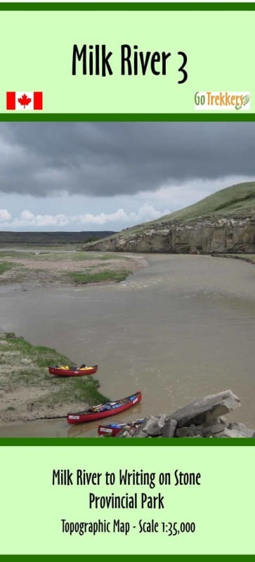 Milk River to Writing on Stone Provincial Park Canoe Map. Map of Canoe ...