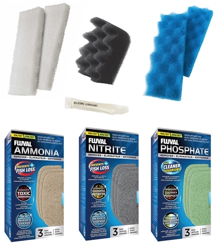 Fluval Bundle of 6 Replacement Media for 206/207 Aquarium Filters Package