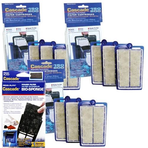 Penn-Plax Cascade 150/200 Power Filter Replacement Filter Cartridge 9 ...