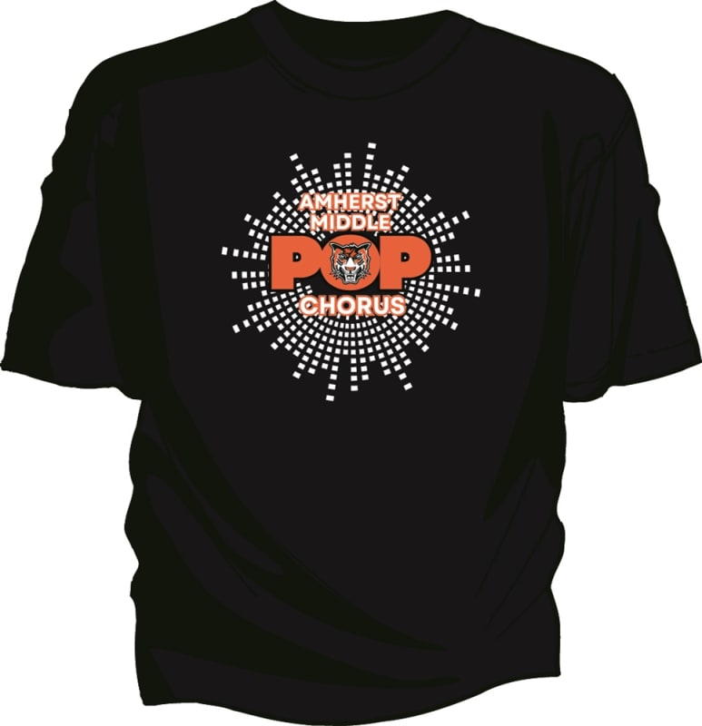 Amherst Pop Chorus Tee shirt with logo