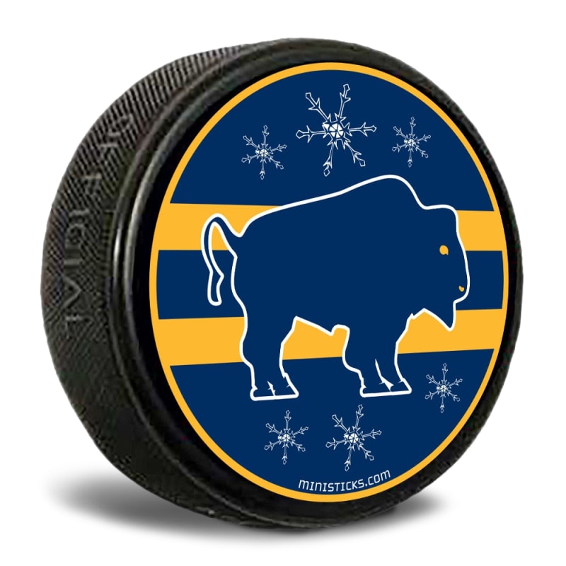 Buffalo Blue-Gold Hockey Puck