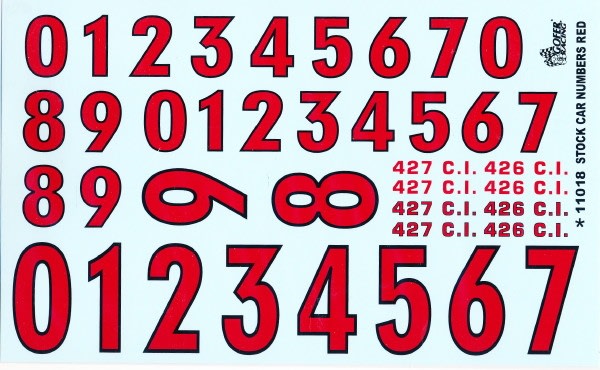 Race Car Numbers # 2 Gofer Decals (1/25 or 1/24)