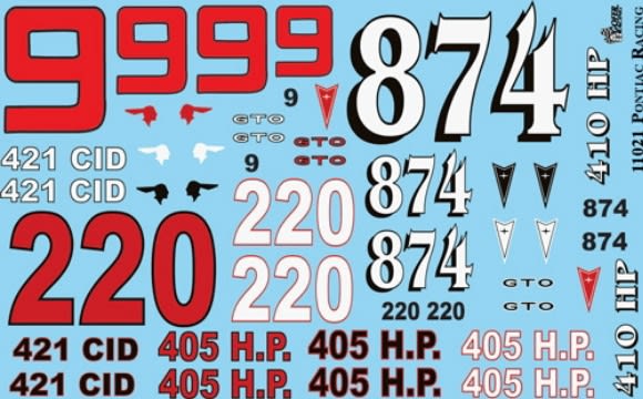 Pontiac Racing Gofer Decal Sheet (1/25 or 1/24)