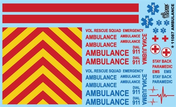Ambulance Markings & Logos Gofer Decals (1/25 or 1/24)
