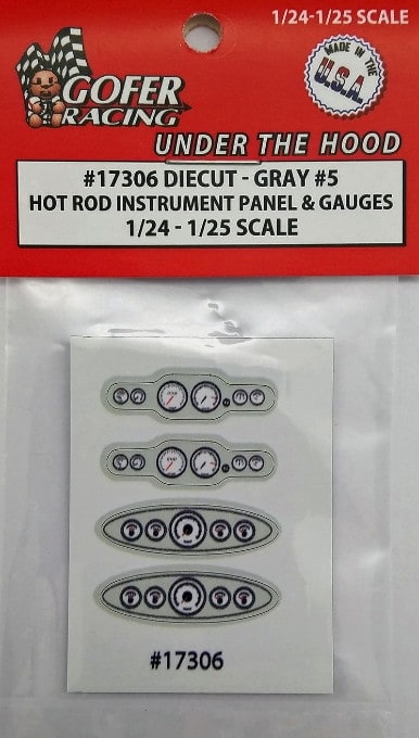 Race Car Instrument Panel and Gauges - Diecut Plastic "Gray # 5" (1:24 ...