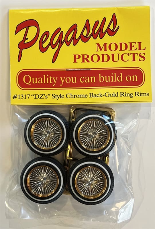 DZ'S Style Chrome Back Gold Ring Rims & tires