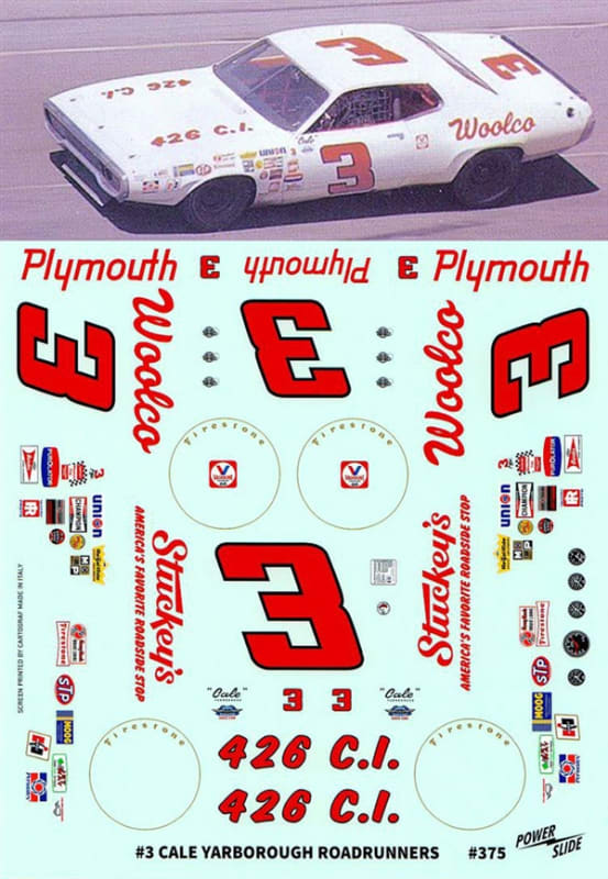 3 Cale Yarborough Ray Fox Road Runner Decal