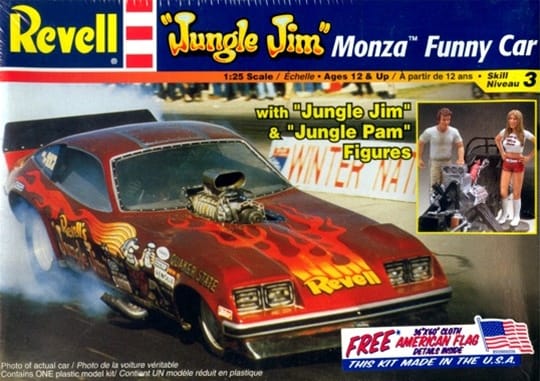 1976 Jungle Jim Monza Funny Car with Jim & Pam Figures (1/25) (fs)