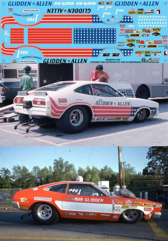 Bob Gliddenâ€™s Mustang II Pro Stock Decal (1/25)