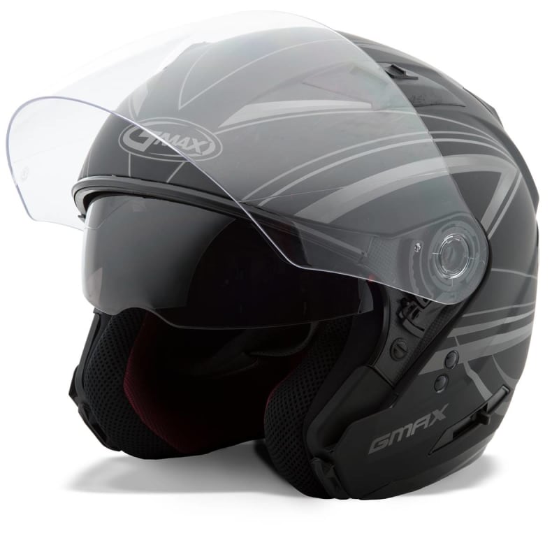 Buy GMAX OF-77 OPEN-FACE DERK HELMET MATTE BLACK/SILVER
