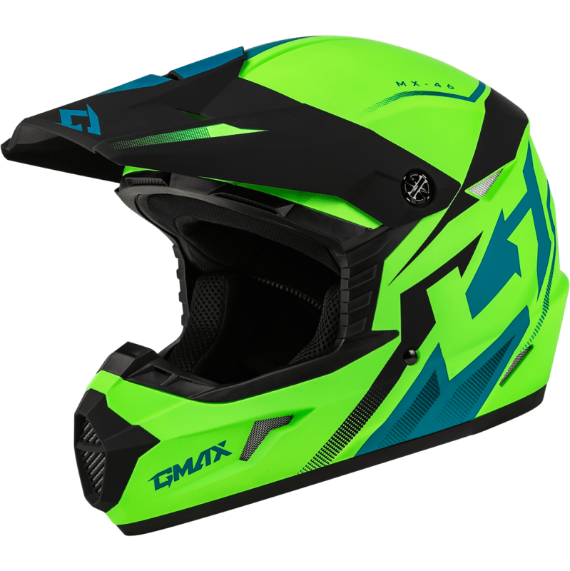 Buy GMAX MX-46 COMPOUND HELMET MATTE HI-VIS GREEN/BLK/BLUE