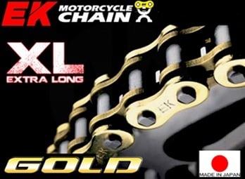 MOTORCYCLE CHAIN by EK CHAIN - 530 X 150 MVXZ X-RING CHAIN - GOLD