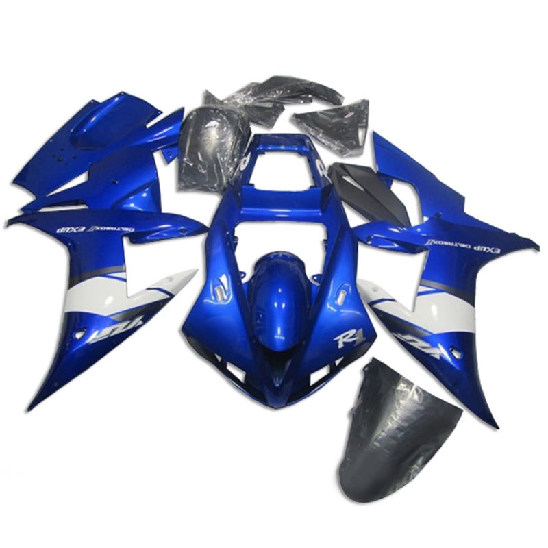 Motorcycle Fairings Kit - 2002-2003 Yamaha YZF R1 Blue White Fairings ...