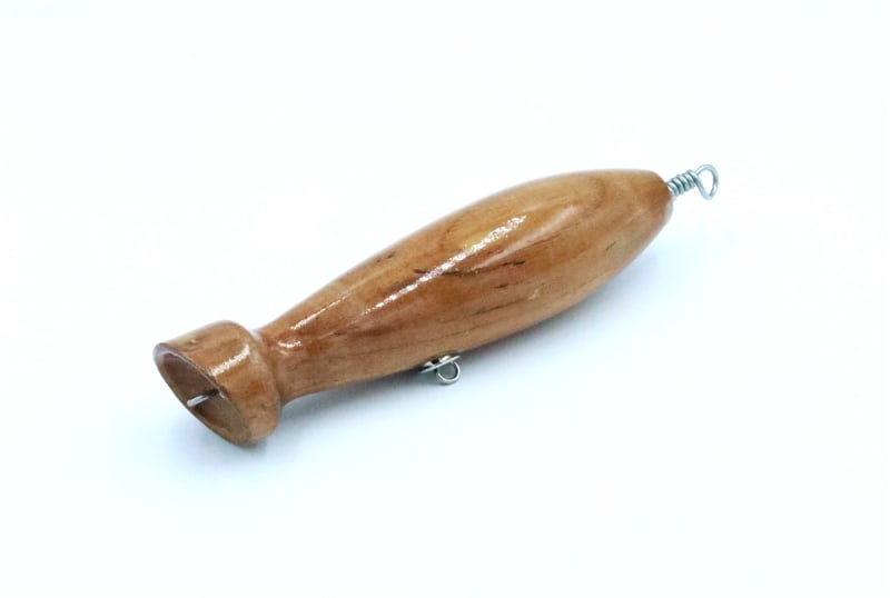 5.5" custom made and custom unpainted wooden POPPER lure kit | "Pebble ...