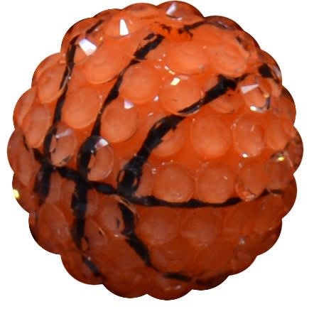 20mm Rhinestone Basketball Bubblegum Beads