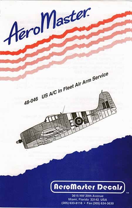 AeroMaster #48-046 1/48 US Aircraft in Fleet Air Arm Service Decal Sheet