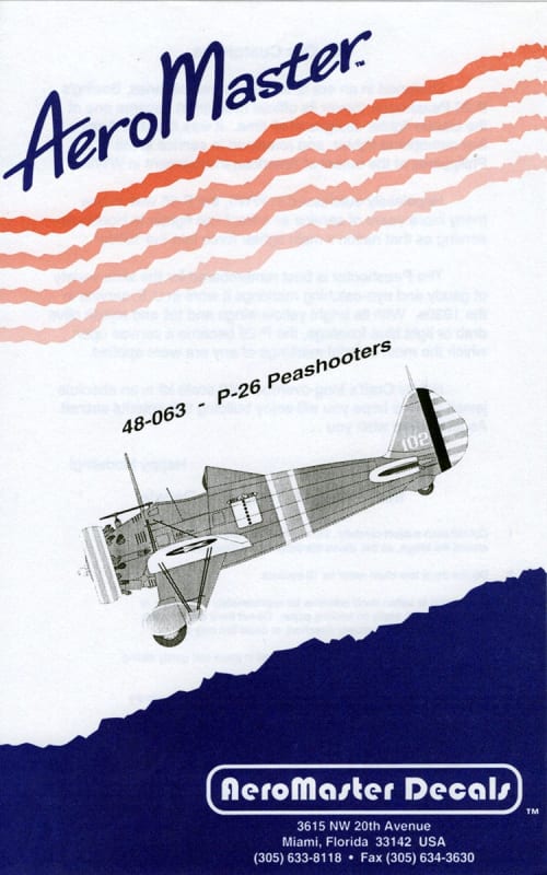 AeroMaster #48-063 1/48 P-26 Peashooters