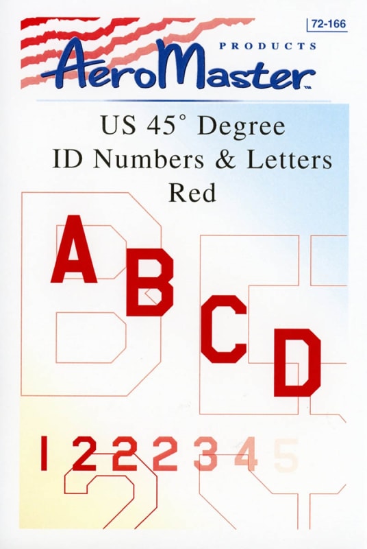 Aeromaster #72-166 1:72 U.S. 45-degree ID Numbers / Letters