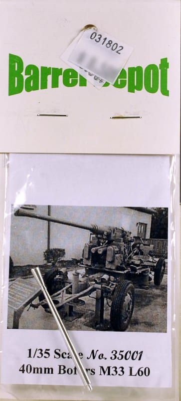 Barrel Depot #35001 1/35 40mm Bofors M33 L60 Barrel
