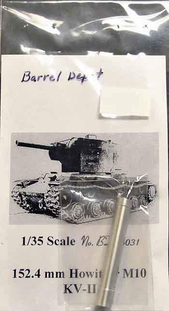 Barrel Depot #35031 1/35 152.4mm Howitzer M10 KV-II Metal Barrel