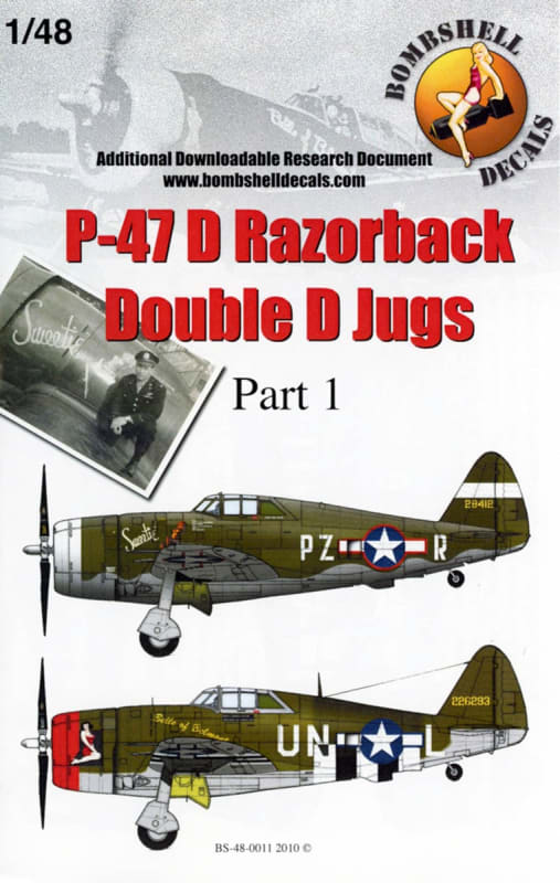 Bombshell Decals #48-011 1/48 P-47D Razorback Double D Jugs Pt. 1