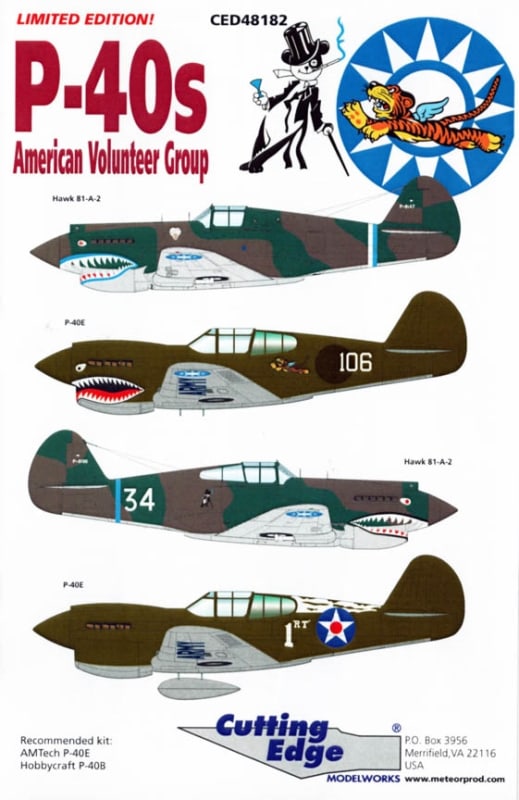 Cutting Edge #48182 1/48 P-40s American Volunteer Group