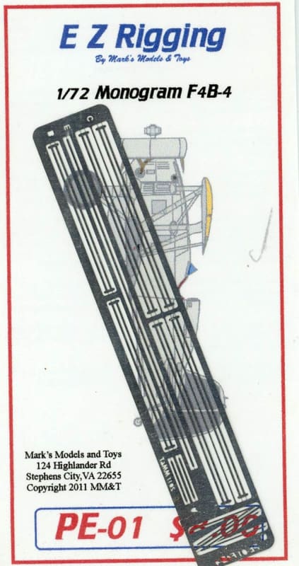 EZ Rigging #01 1/72 F4B-4 Rigging PE
