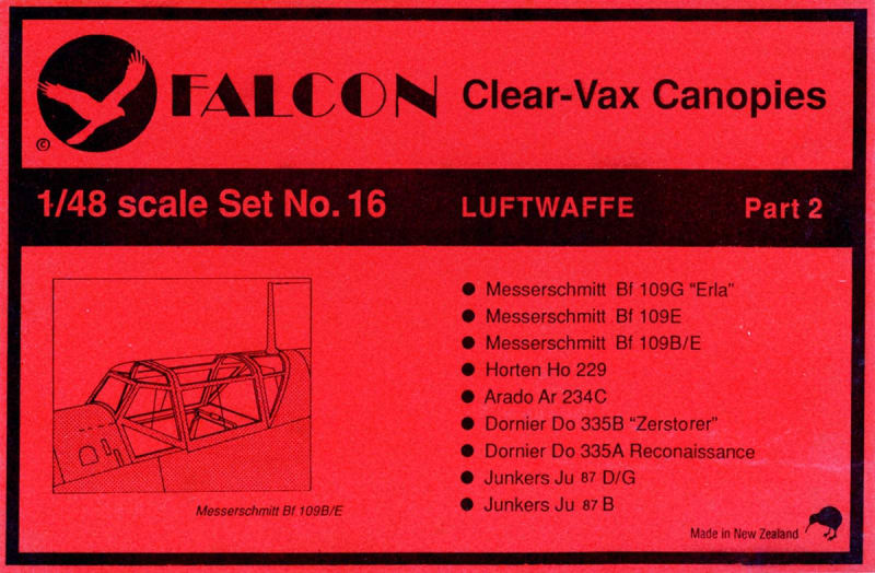 Falcon Canopy #16 1:48 WWII Luftwaffe Part 2