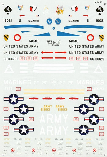 Microscale #48-11 1/48 OH-6A & UH-1 Helicopters Decal Sheet