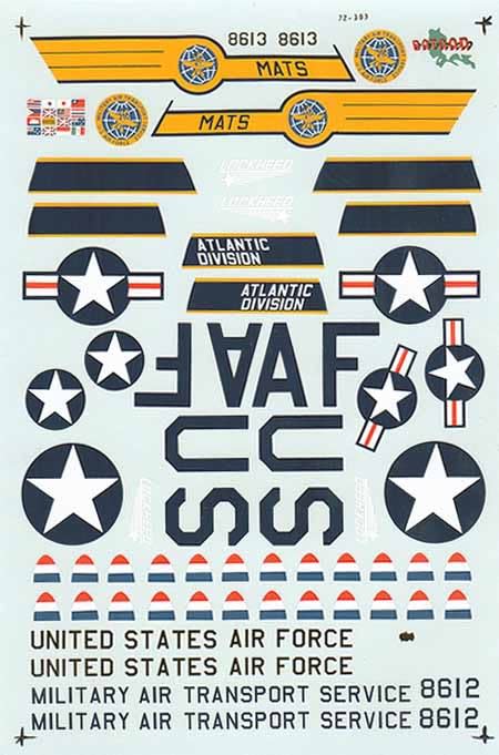 Microscale #72-383 1/72 Lockheed C-69 & C-121 Constellation Decal Sheet ...