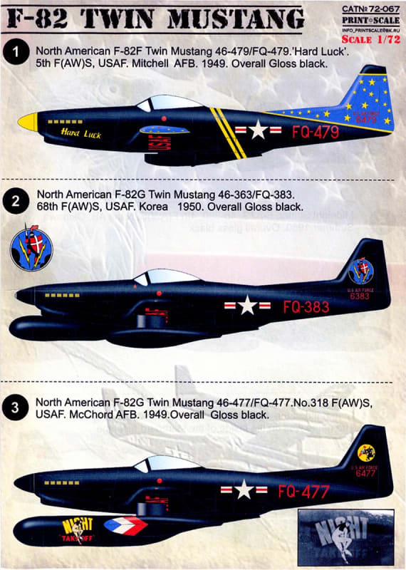 Print Scale #72-067 1/72 F-82 Twin Mustang
