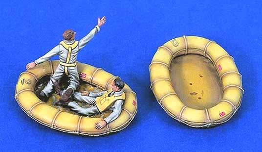 Verlinden Productions #1278 1/48 U.S. Navy WWII Pilots in Dinghy Raft
