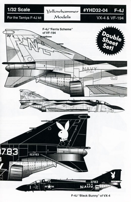 Yellowhammer #32-04 1/32 F-4J 'Black Bunny' / 'Ferris Scheme'