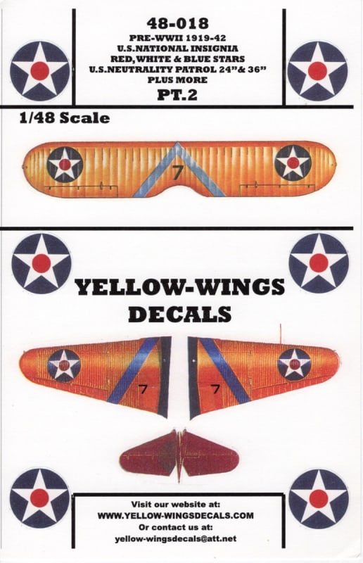 Yellow-Wings #48-018 1:48 U.S. National Insignia - Neutrality Patrol Pt. 2