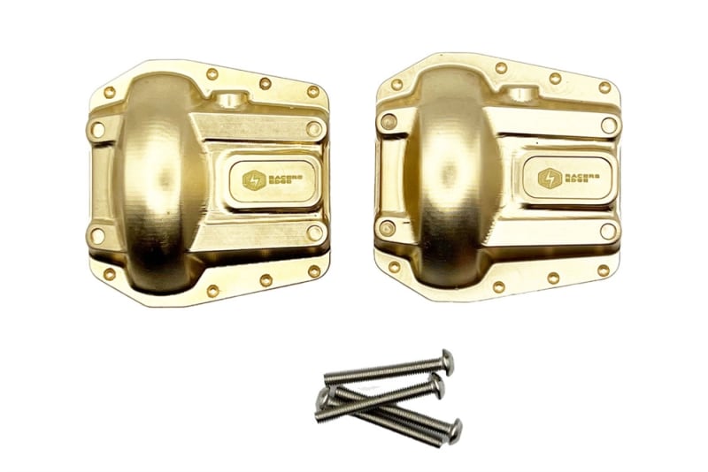 Racers Edge Brass Counterweight Axle Housing Cover for Axial SCX6 (2)