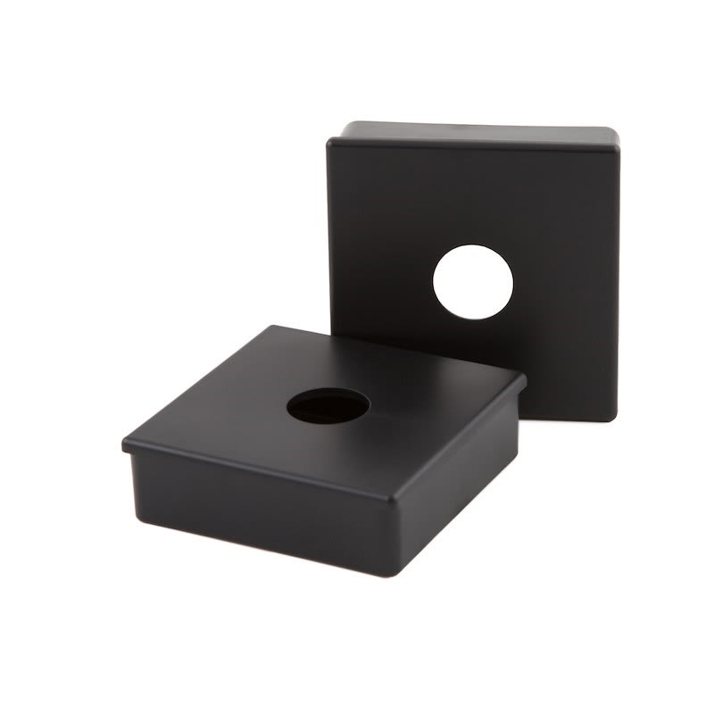 The Duraflex 79403 two 4-inch rubber end caps designed for RV bumpers.