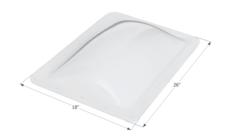 RV SKYLIGHT REPLACEMENT 14" X 22" WHITE, 01819