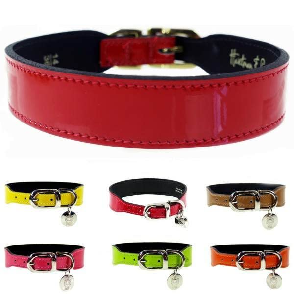 Italian Leather Designer Dog Collars | Tapered