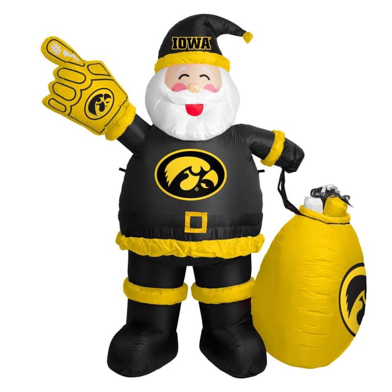 Iowa Hawkeyes Inflatable Santa 7 ft Tall