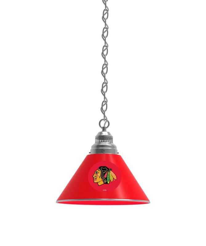 Chicago Blackhawks Pendant Light with Chrome FIxture