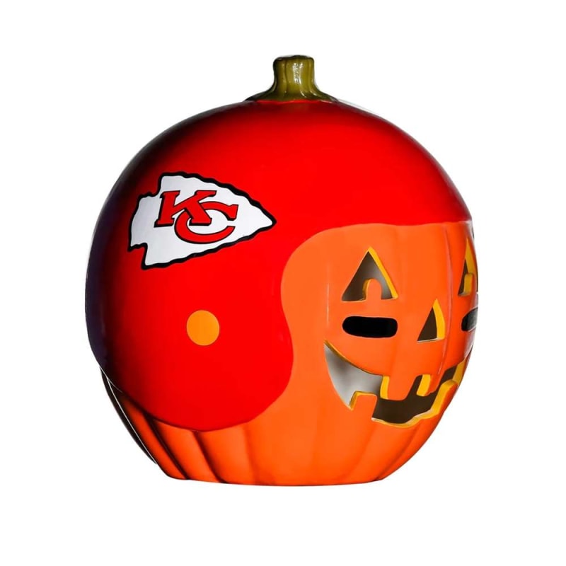 Kansas City Football Chiefs Ceramic Pumpkin Helmet