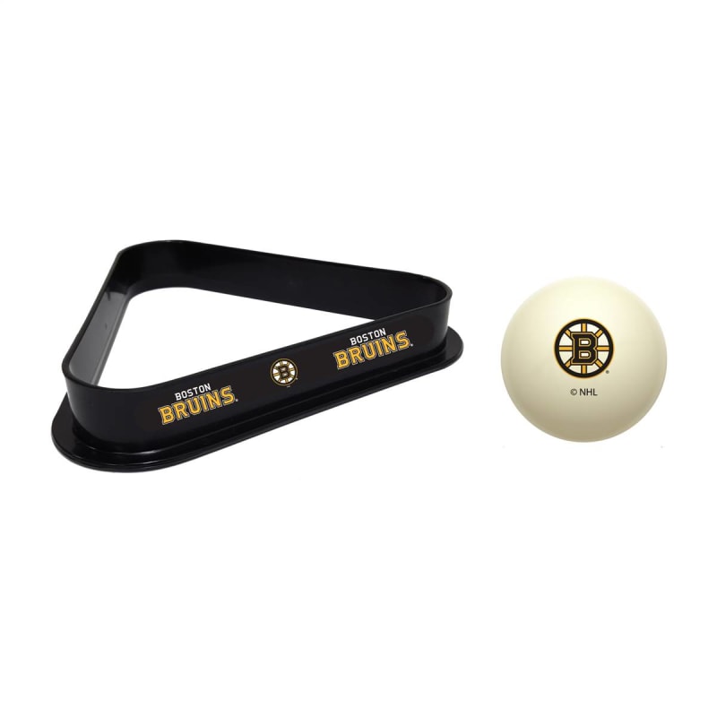 Boston Bruins Billiards Cue Ball and Rack
