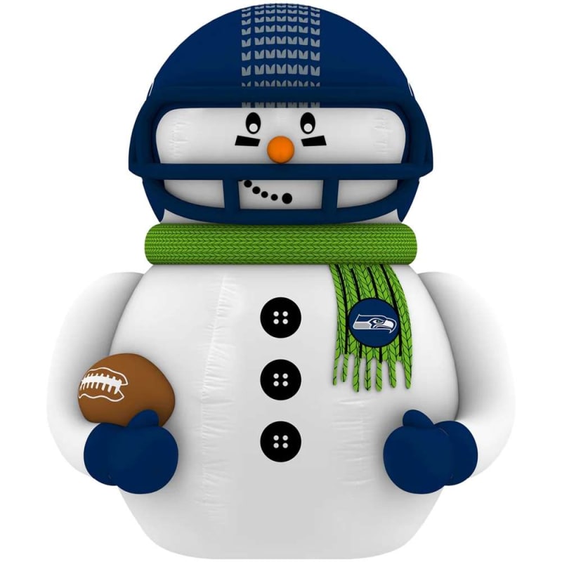 Seattle Seahawks Inflatable Snowman Player - 7 Ft Tall