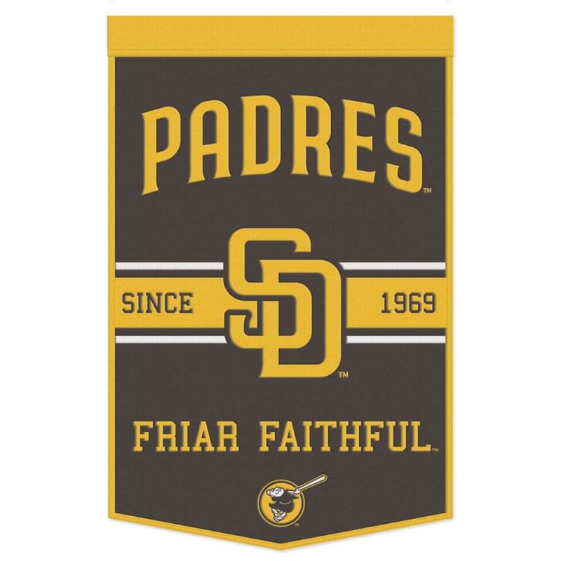 San Diego Padres Wool Banner 18X36 in.