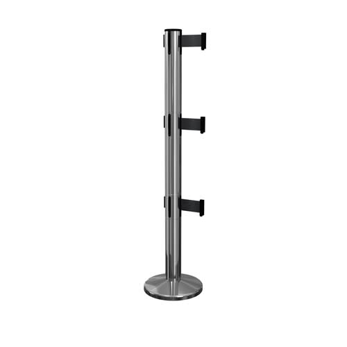 QueuePro Triple 250 Magnetic | ADA Triple-Belt Magnetic Stanchion