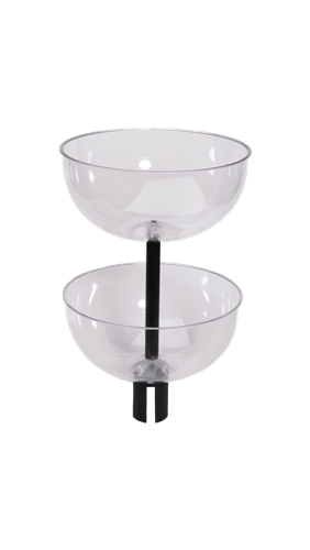 Twin Merchandising Display Bowl for Stanchions | Dual Impulse Display