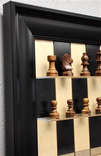 Wall Mounted Vertical Chess Board with Chess Pieces included