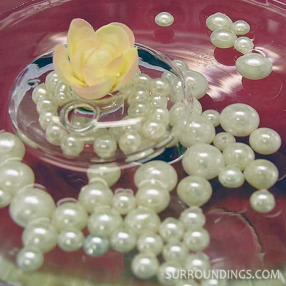 Decorative pearls for centerpieces in assorted sizes