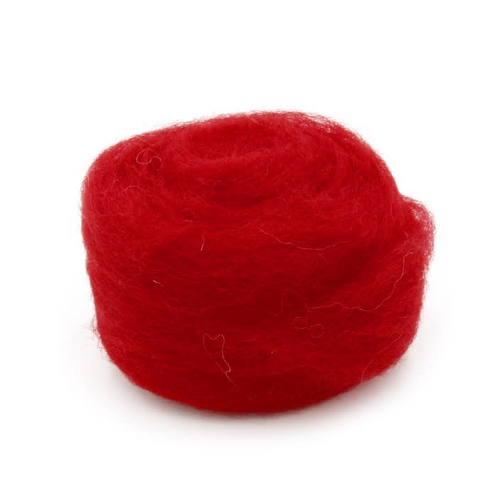 The Felt Pod | Carded Wool, Wool Batts, Red