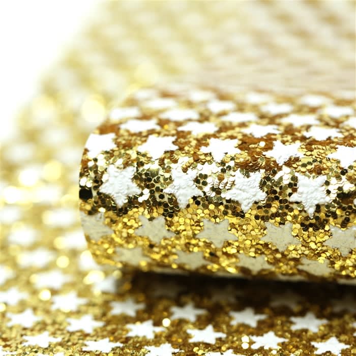 Gold Chunky Glitter Fabric, Gold Star Chunky Glitter, 4th of July ...